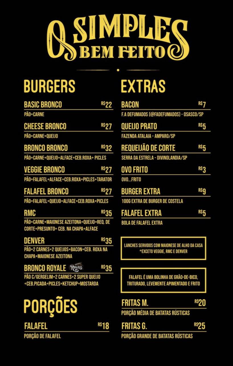 Menu em Bronco Burger - Av Baden Powell restaurante, Campinas, Av ...