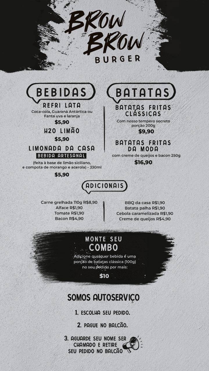 Menu at Brow Brow Burger restaurant, Castanhal