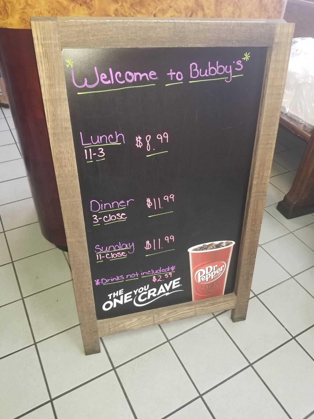 Menu at Bubby's BBQ, Corbin