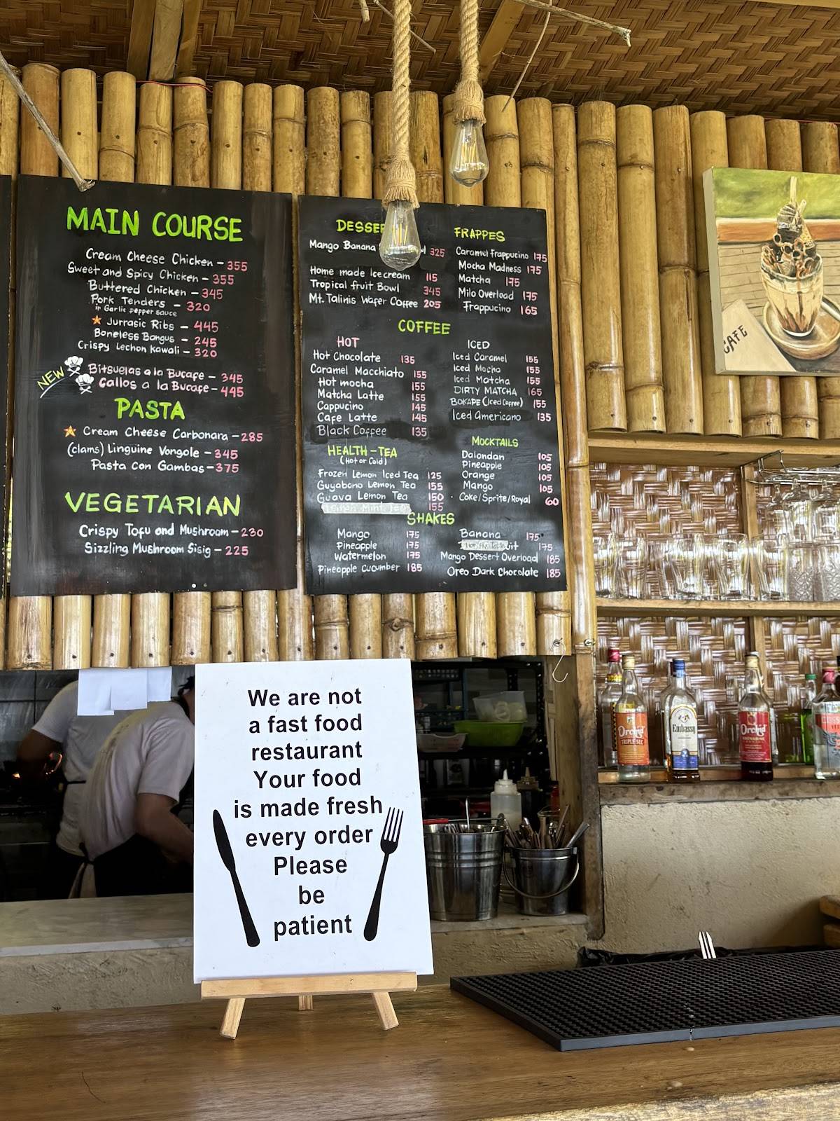 Menu at Bucafe (Bukid Cafe), San Juan