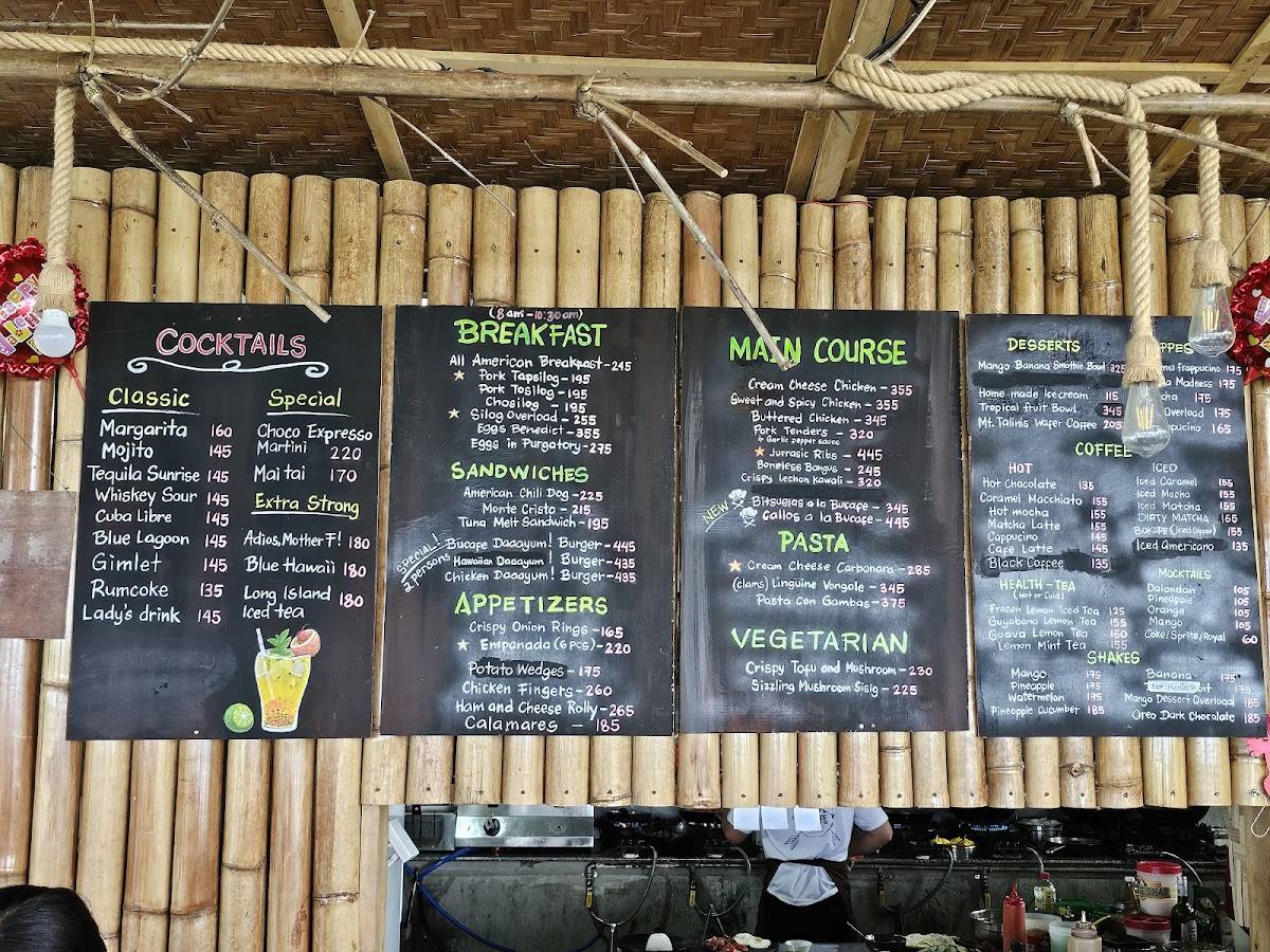 Menu at Bucafe (Bukid Cafe), San Juan
