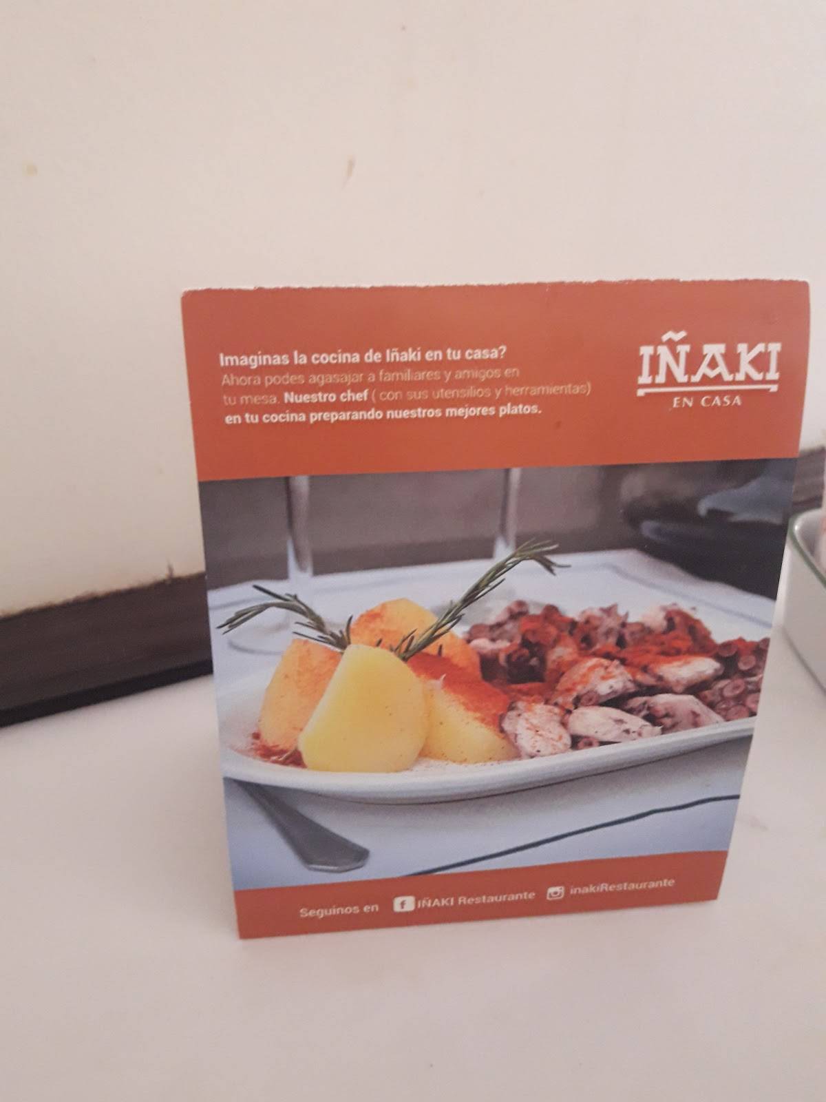 Carta de Iñaki Restaurante, Buenos Aires