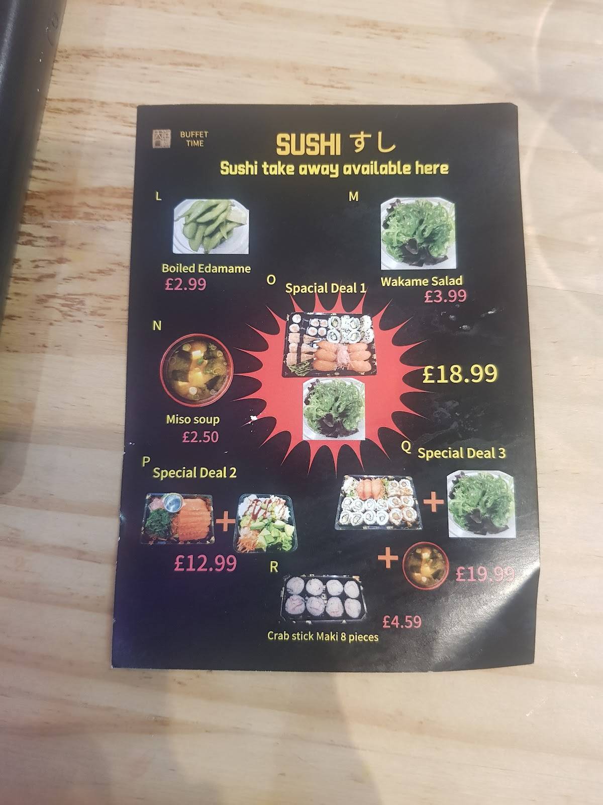 Menu at Buffet Time Restaurant & Karaoke, Eastbourne