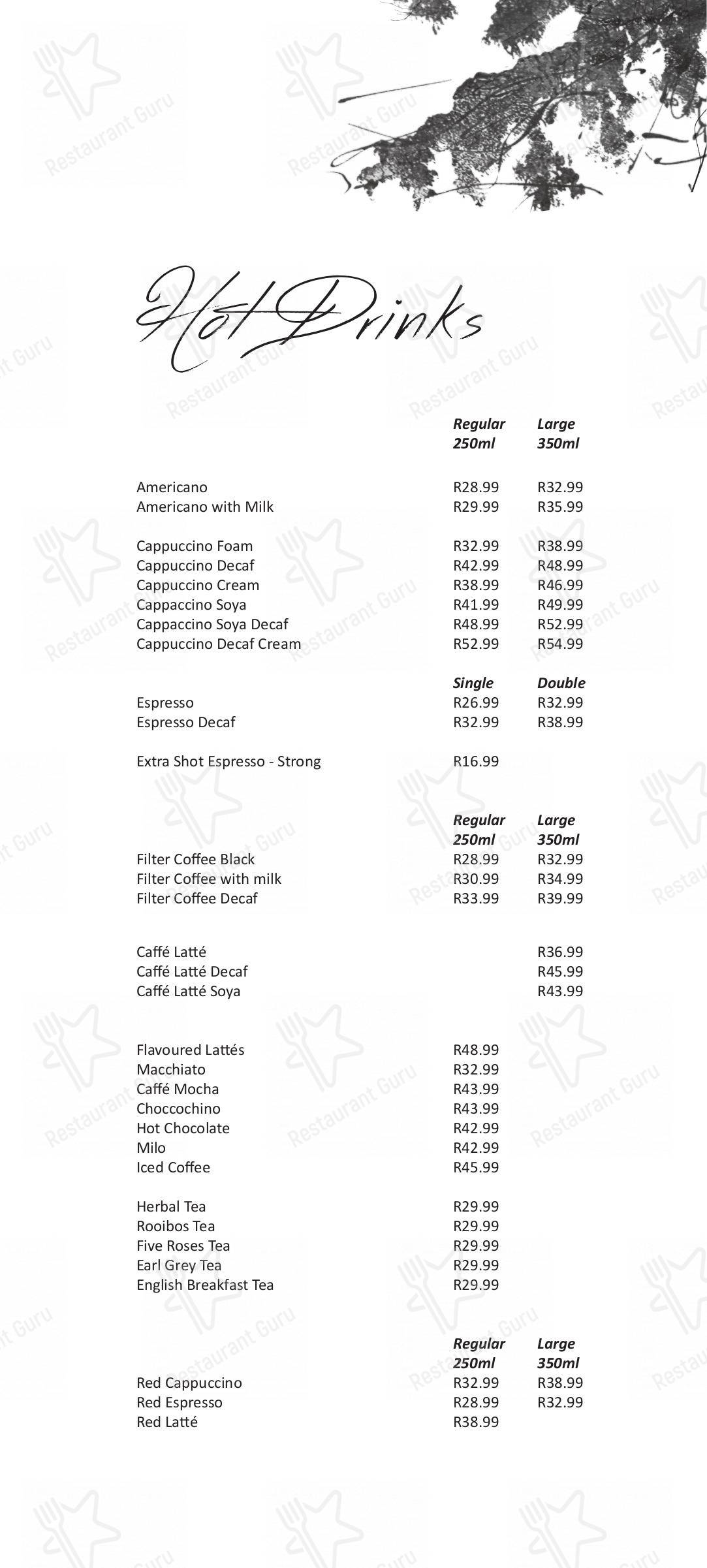 Speisekarte von Buitengeluk Broadacres restaurant, Randburg