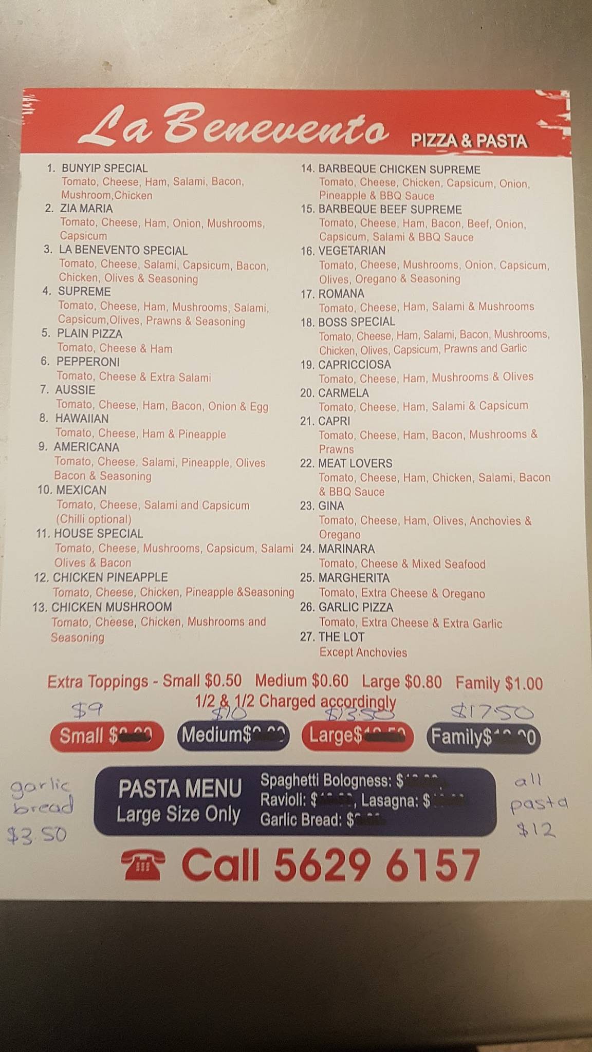 Menu at Bunyip Gippsland Hotel (The Top Pub), Bunyip