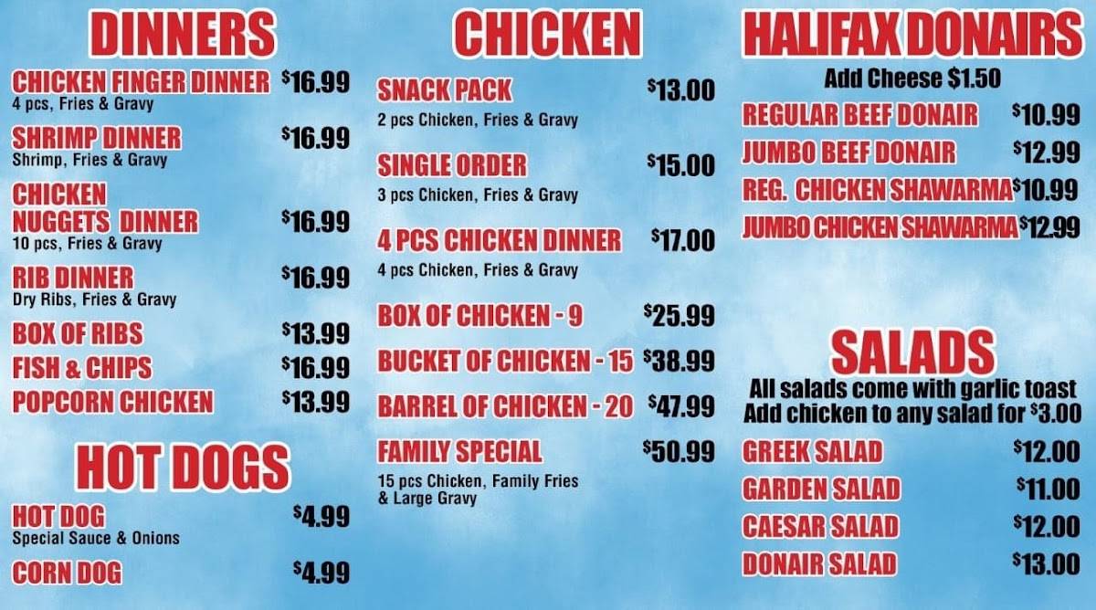 Menu at Burger Baron, Rocky Mountain House, 45 St