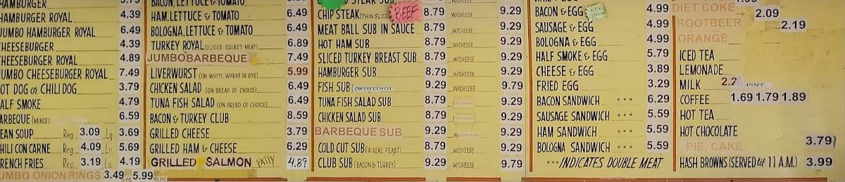 Menu at Burger Delite restaurant, Hyattsville, Kenilworth Ave
