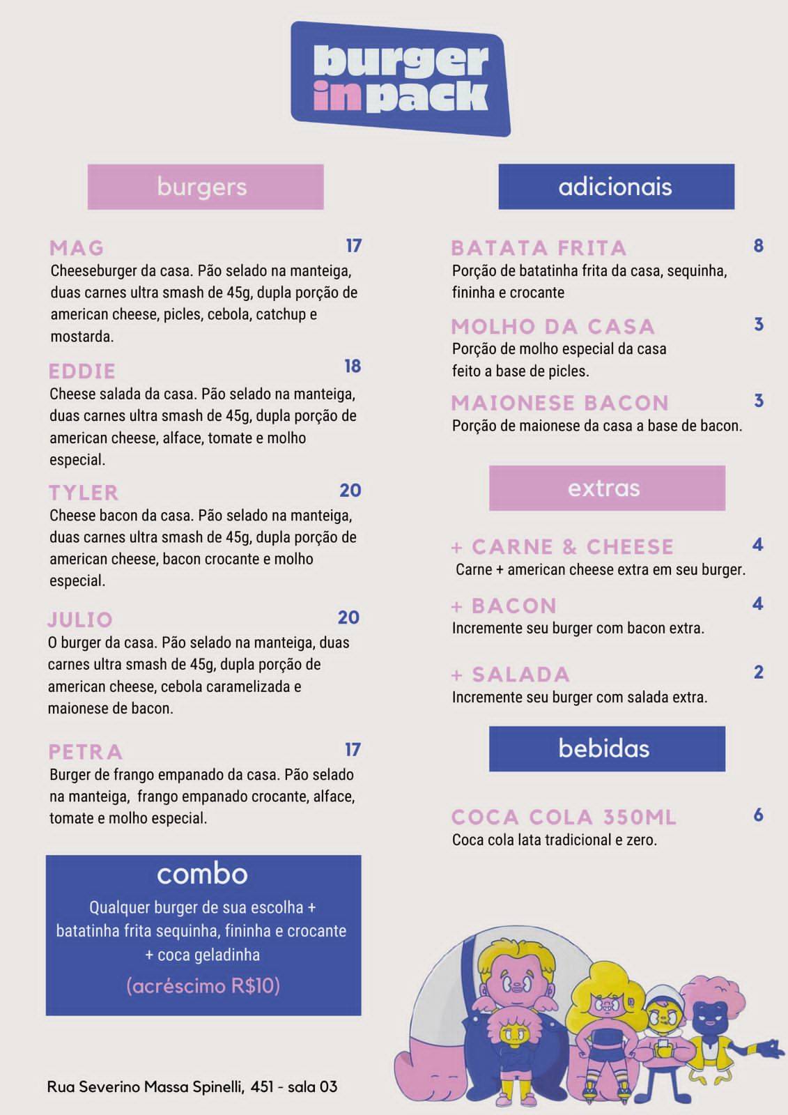 Carta del restaurante Burger In Pack, João Pessoa