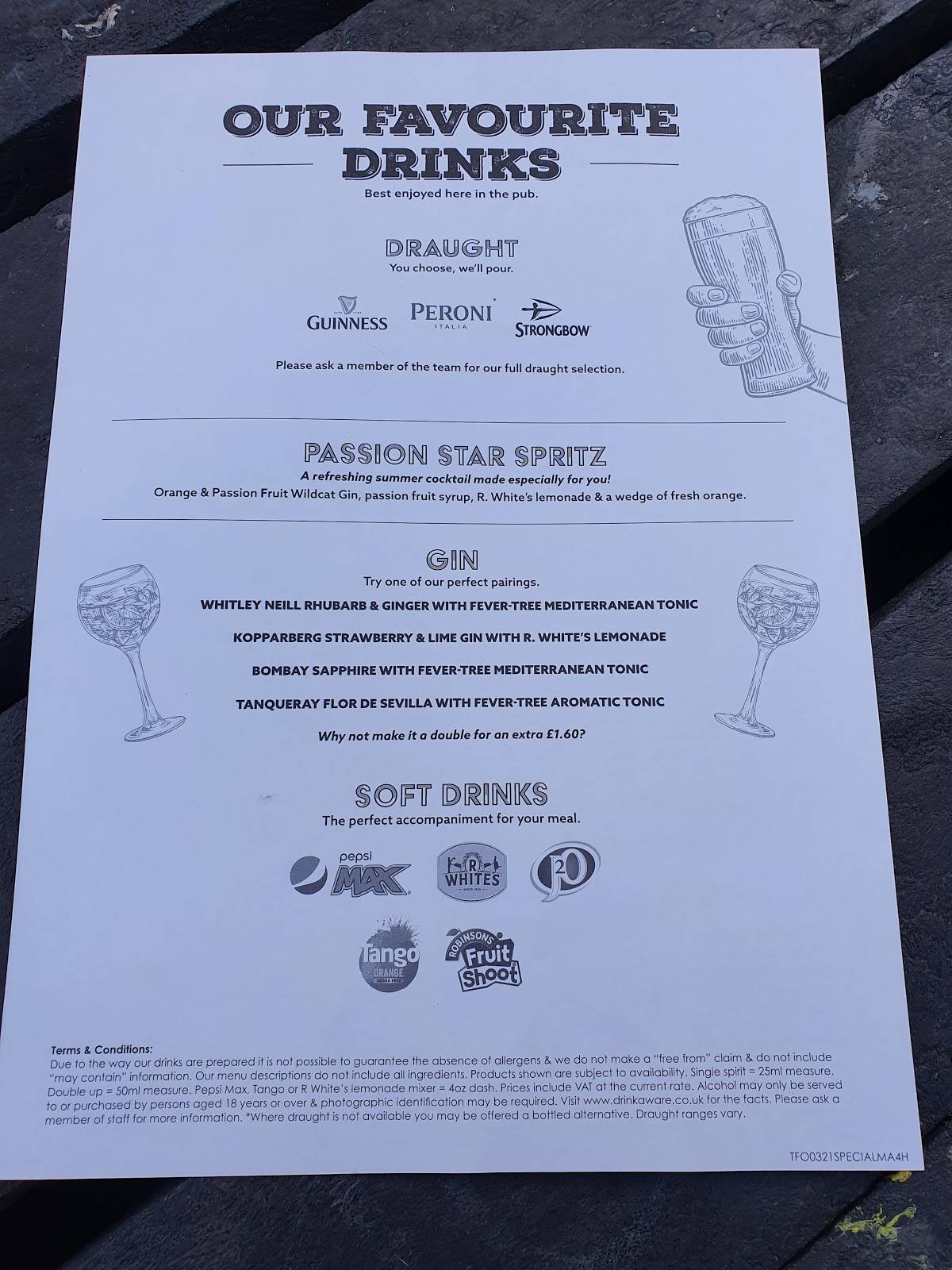 Menu at Burnt Stump pub & bar, Nottingham