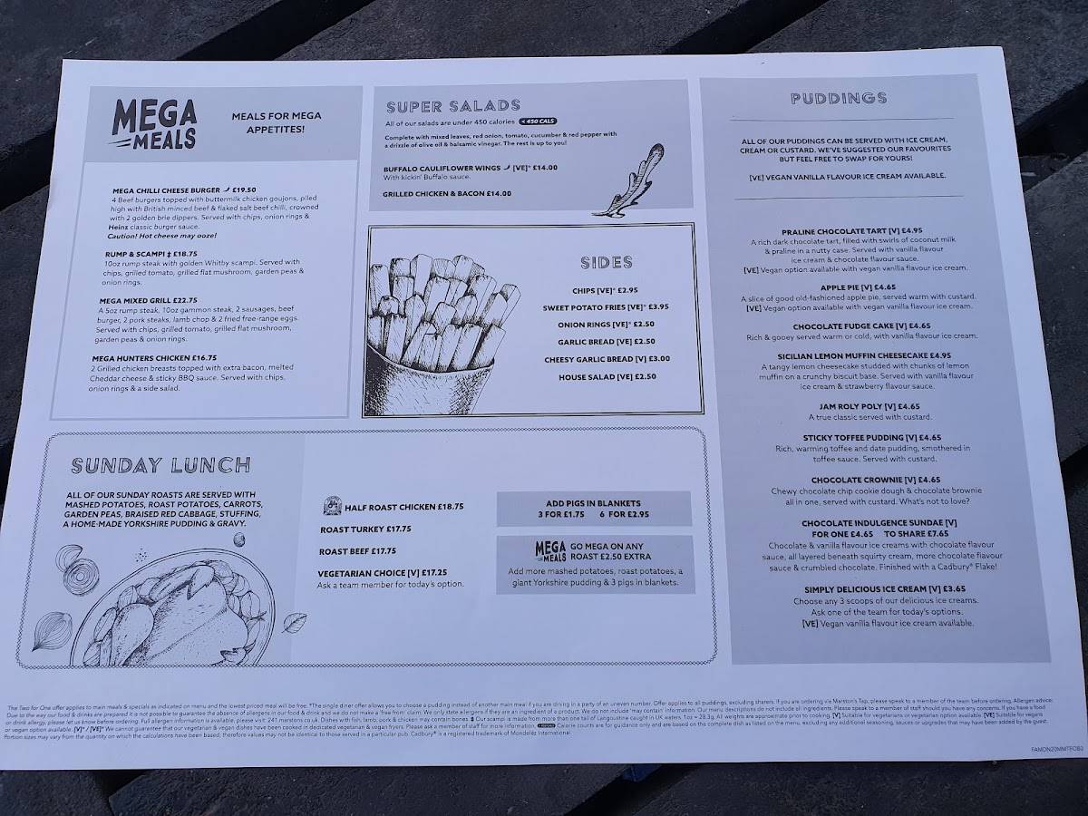 Menu at Burnt Stump pub & bar, Nottingham