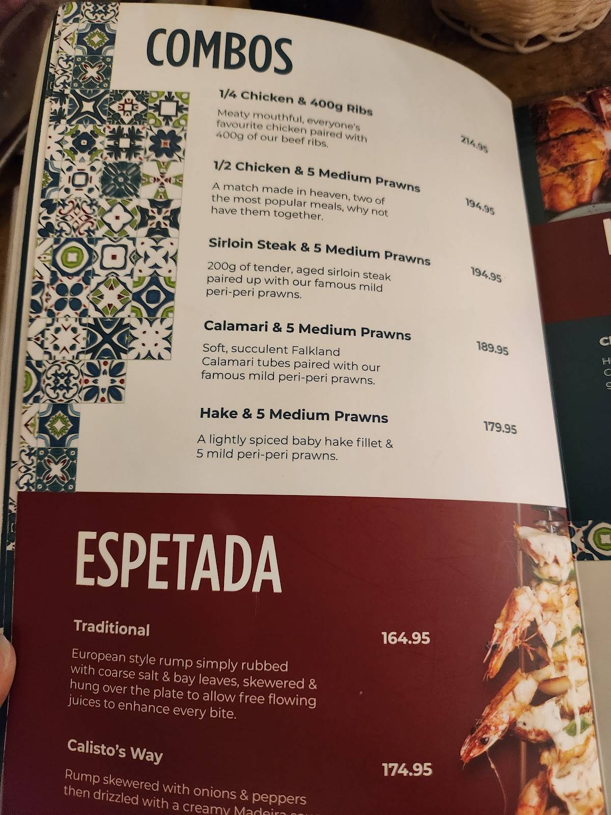 Menu at CALISTOS SANDTON CITY restaurant, Sandton