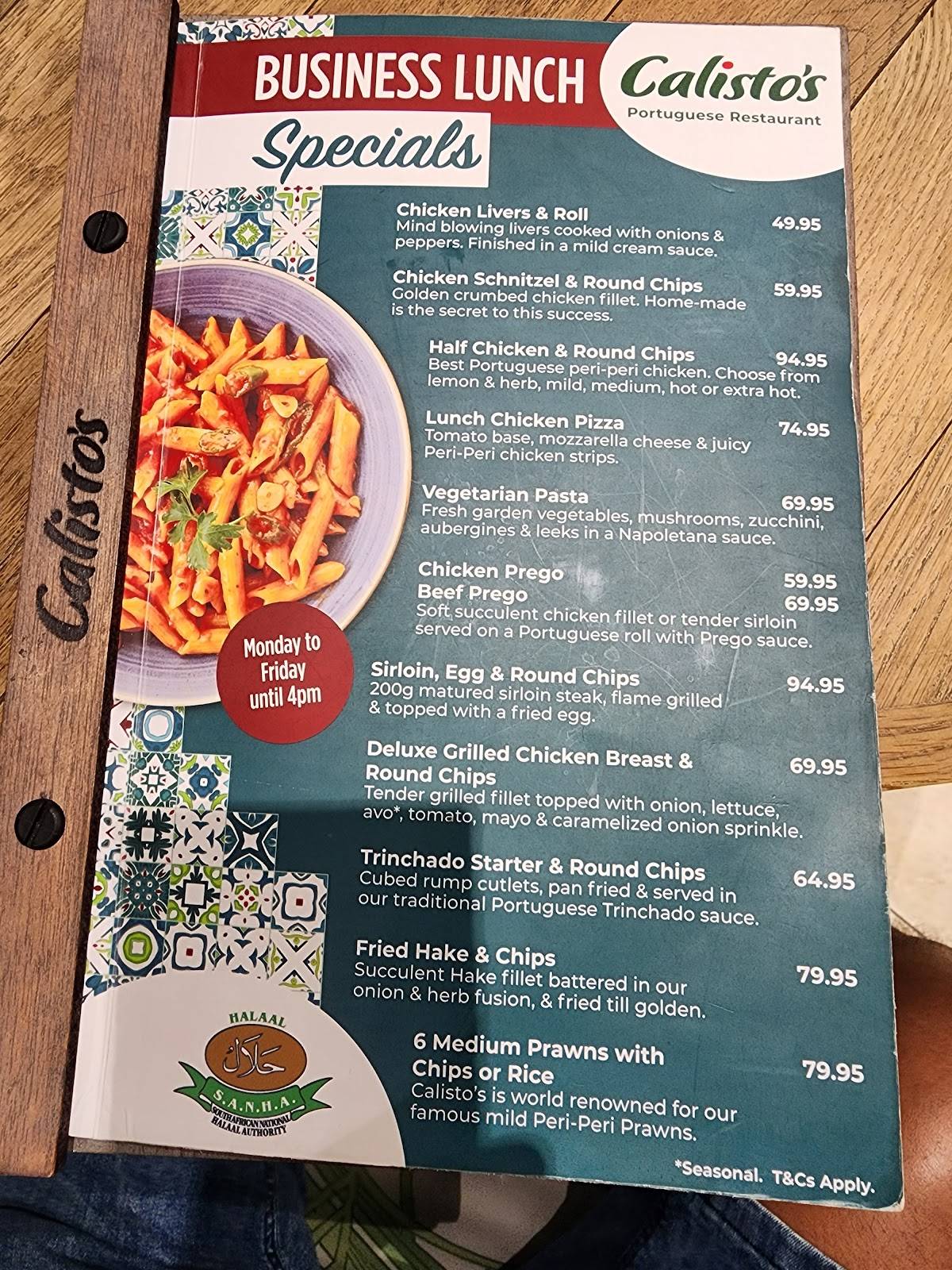 Menu at CALISTOS SANDTON CITY restaurant, Sandton