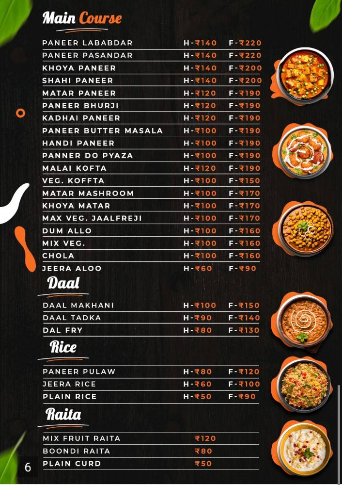 Menu at CHAY-SHAY, Unnao