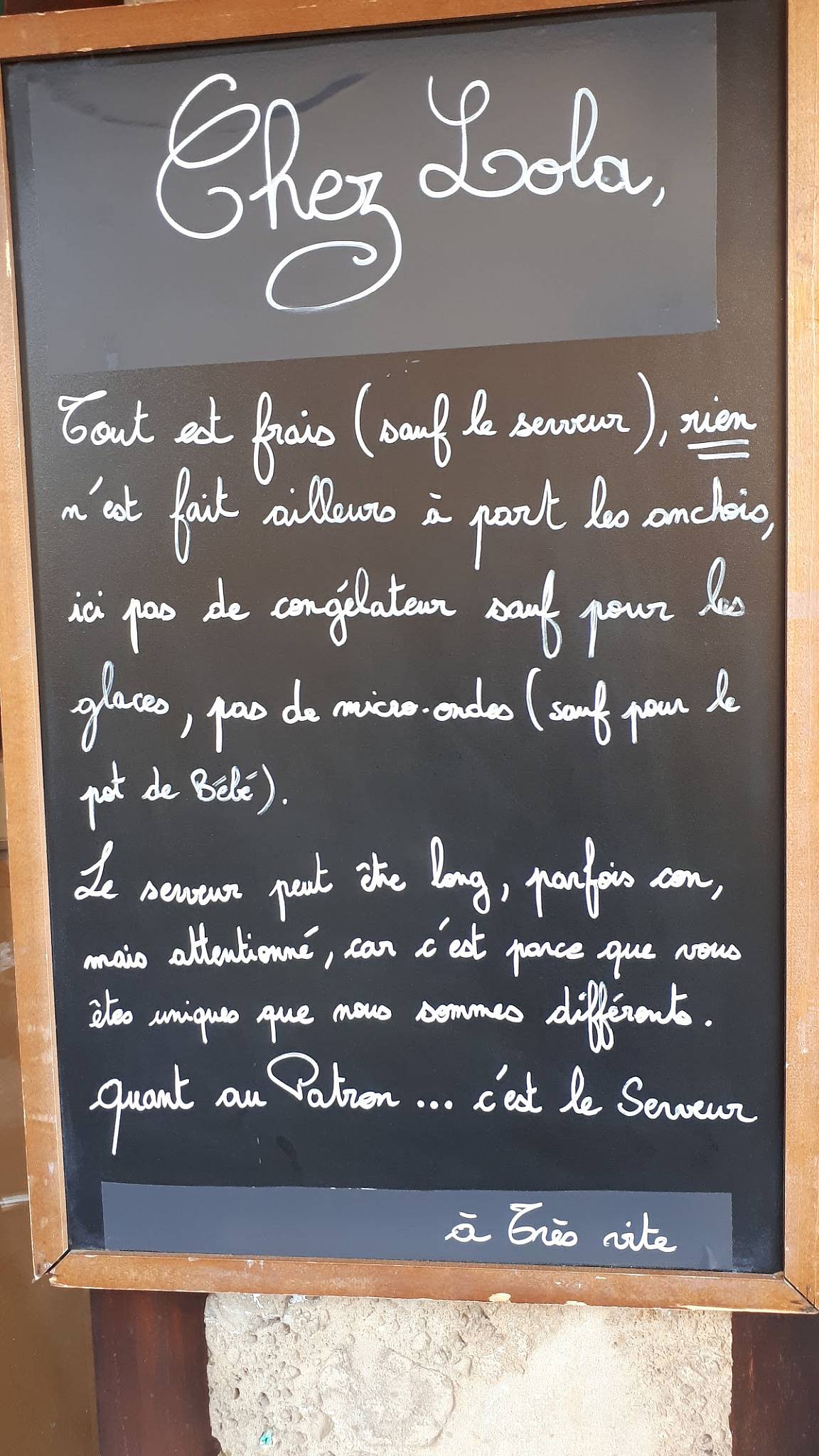 Menu au CHEZ LOLA restaurant, Argelès-sur-Mer