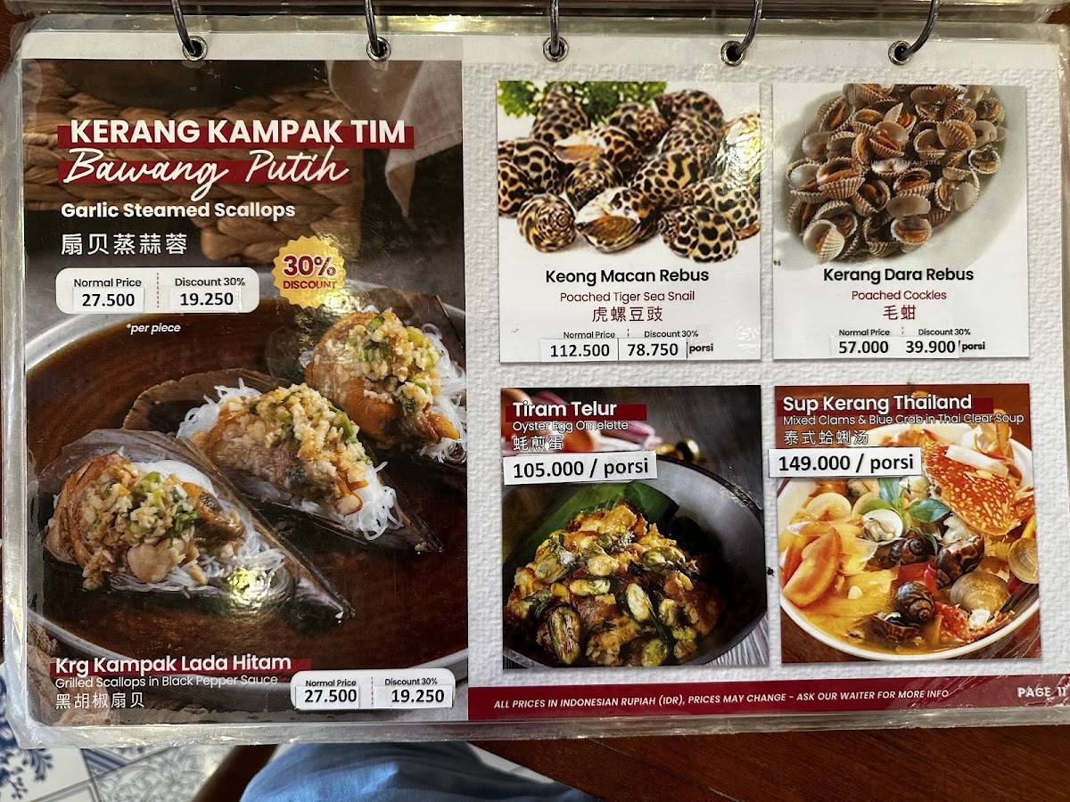Menu at Cabe Ijo Sunter restaurant, North Jakarta, Jl. Danau Sunter ...