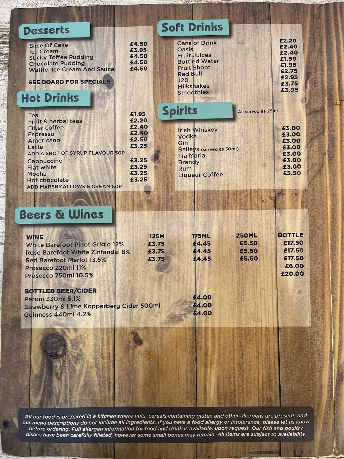 Menu at Cafe 206 Limited, Rochford