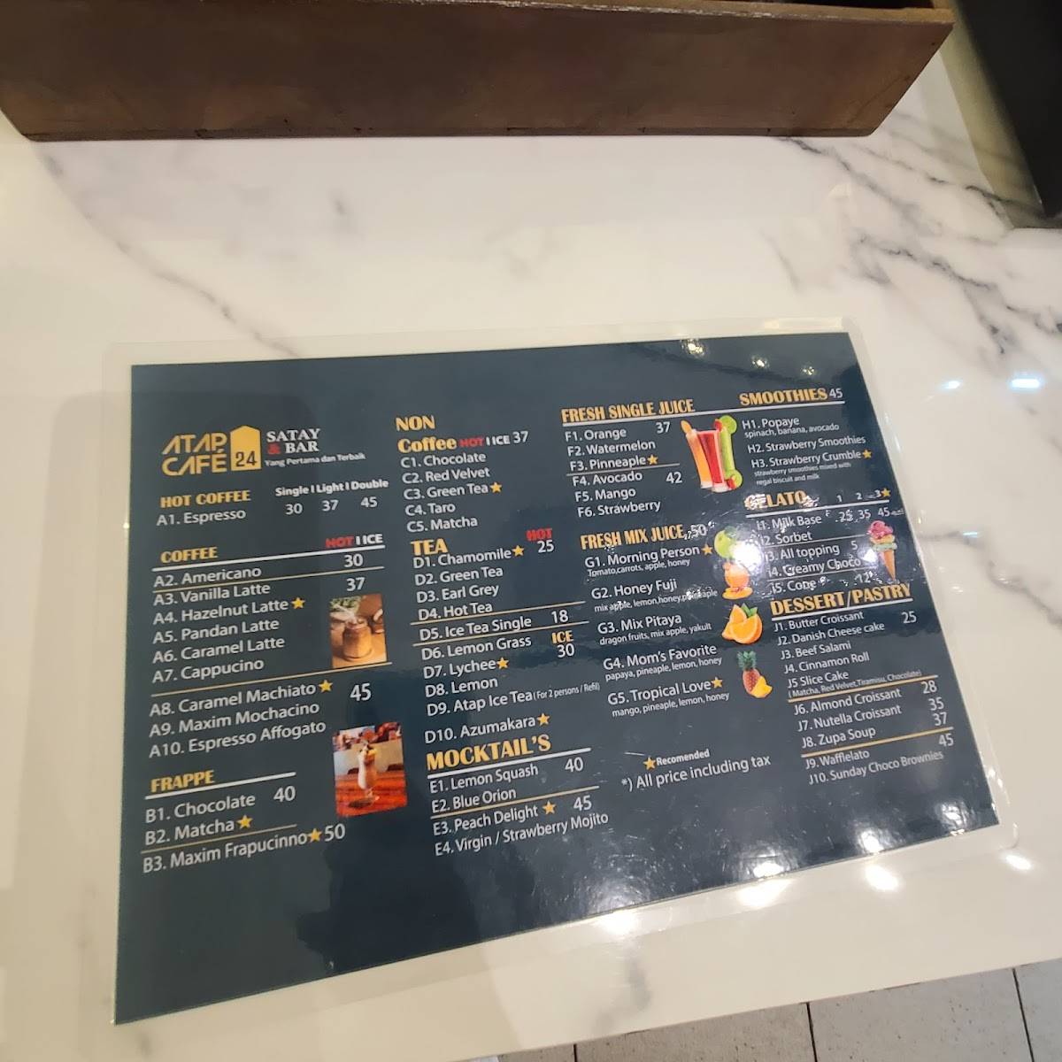 Menu at Atap café 24 cafe, Bekasi Regency