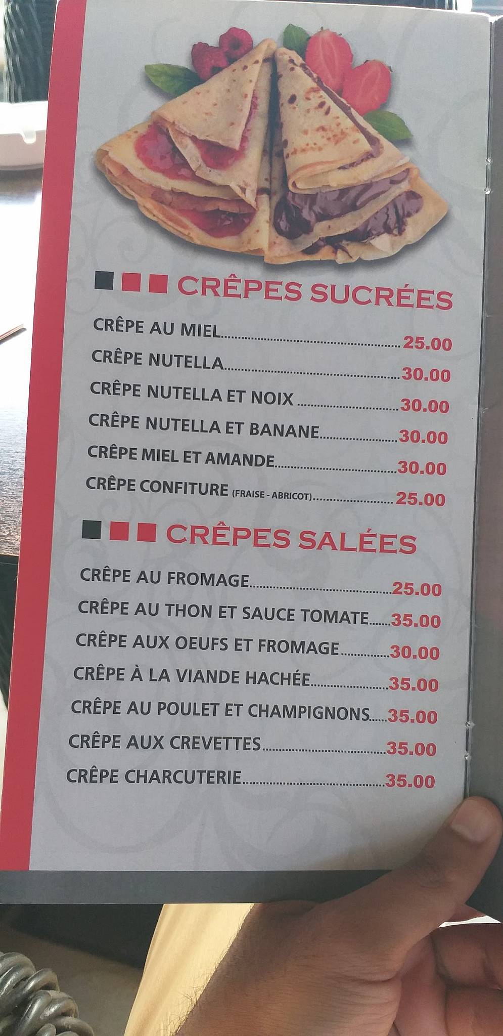 Menu au Baleno Café Restaurant Pizzeria, Casablanca, Angle Av. 2 Mars