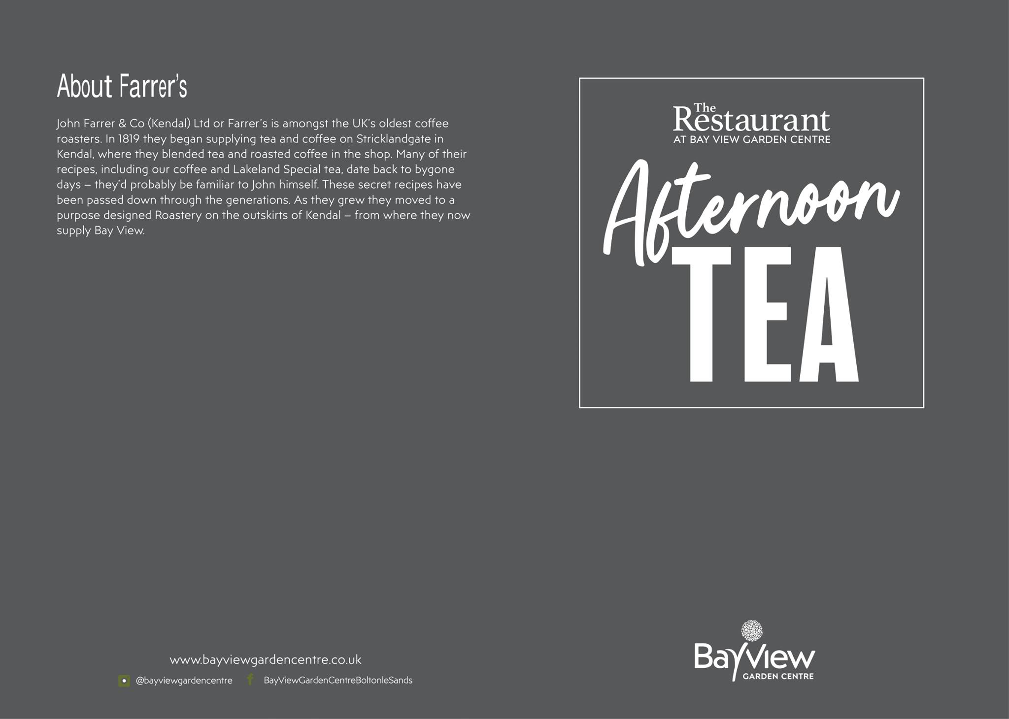 Menu at Bay View Garden Centre & Restaurant, Carnforth