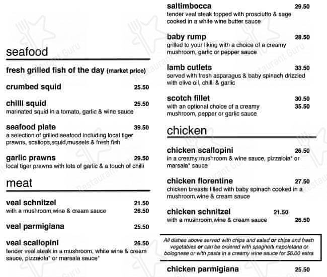 Menu at Cafe Bella Rosa, Carlisle