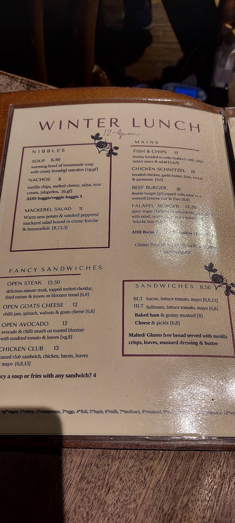 Menu at Brambles of Inveraray cafe, Inveraray