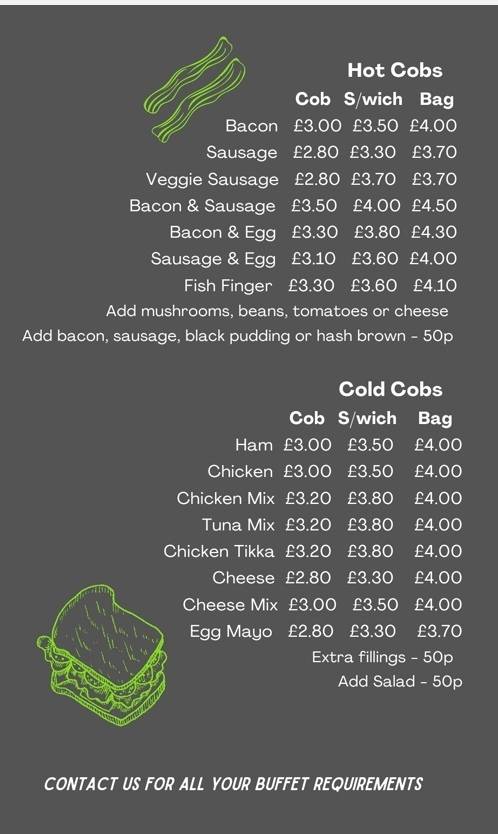 Menu at Brewsters Café & Cob Shop cafe, Markfield