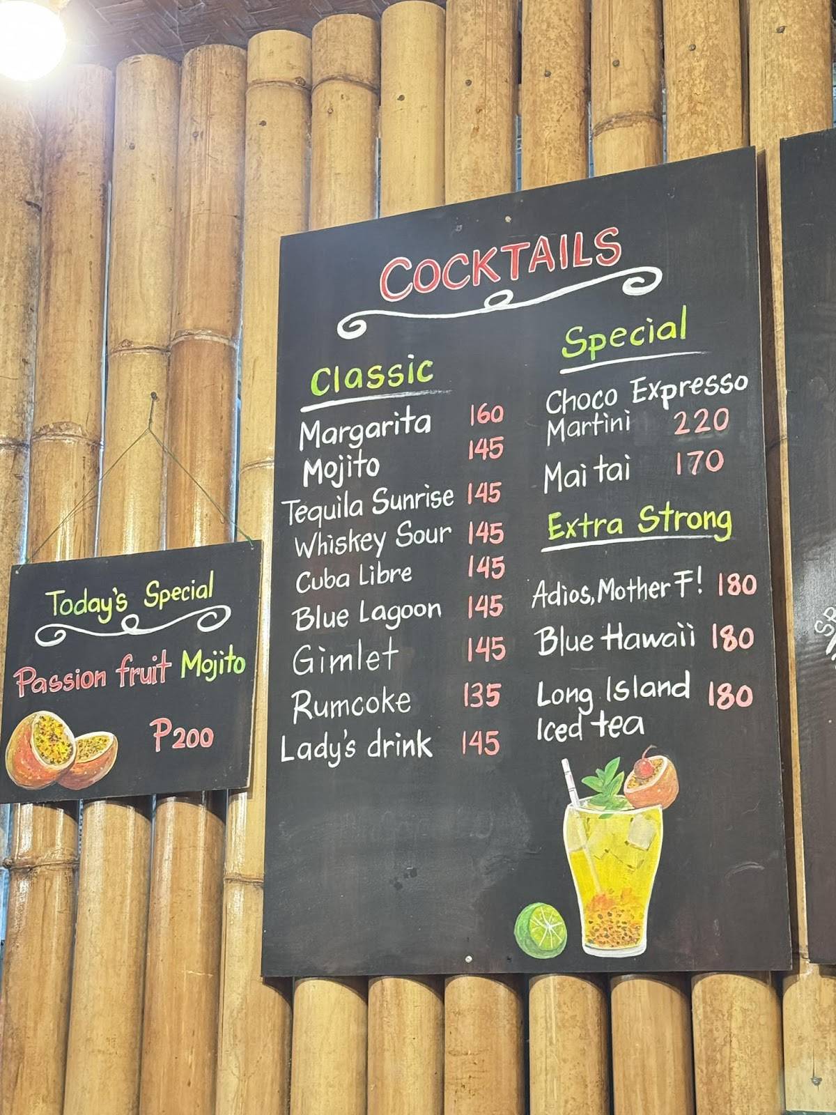 Menu at Bucafe (Bukid Cafe), San Juan