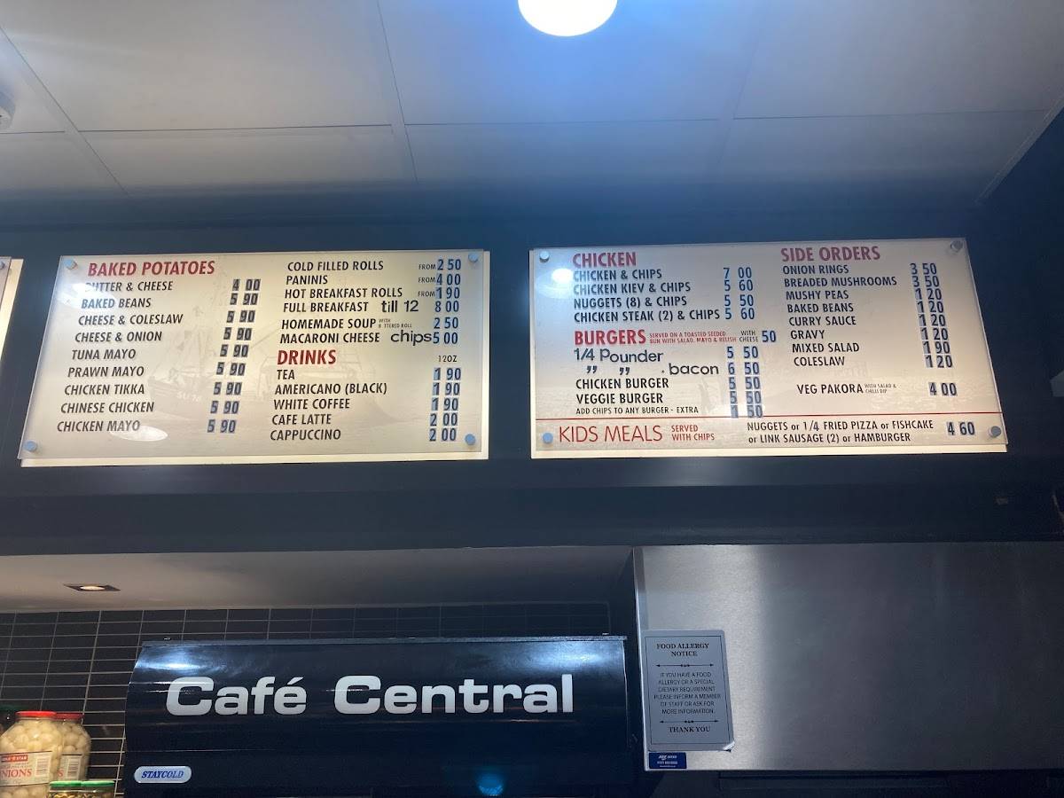 Menu at Cafe Central, Dunbar, 6 West Port