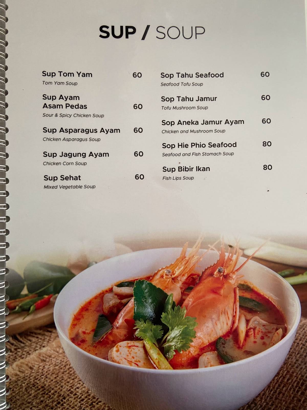 Menu at Dialoog Cafe, Teluk Ambon