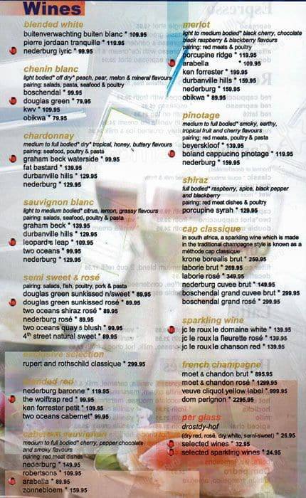 Menu at Euro Caffé cafe, Bloemfontein, U32 Mimosa Mall