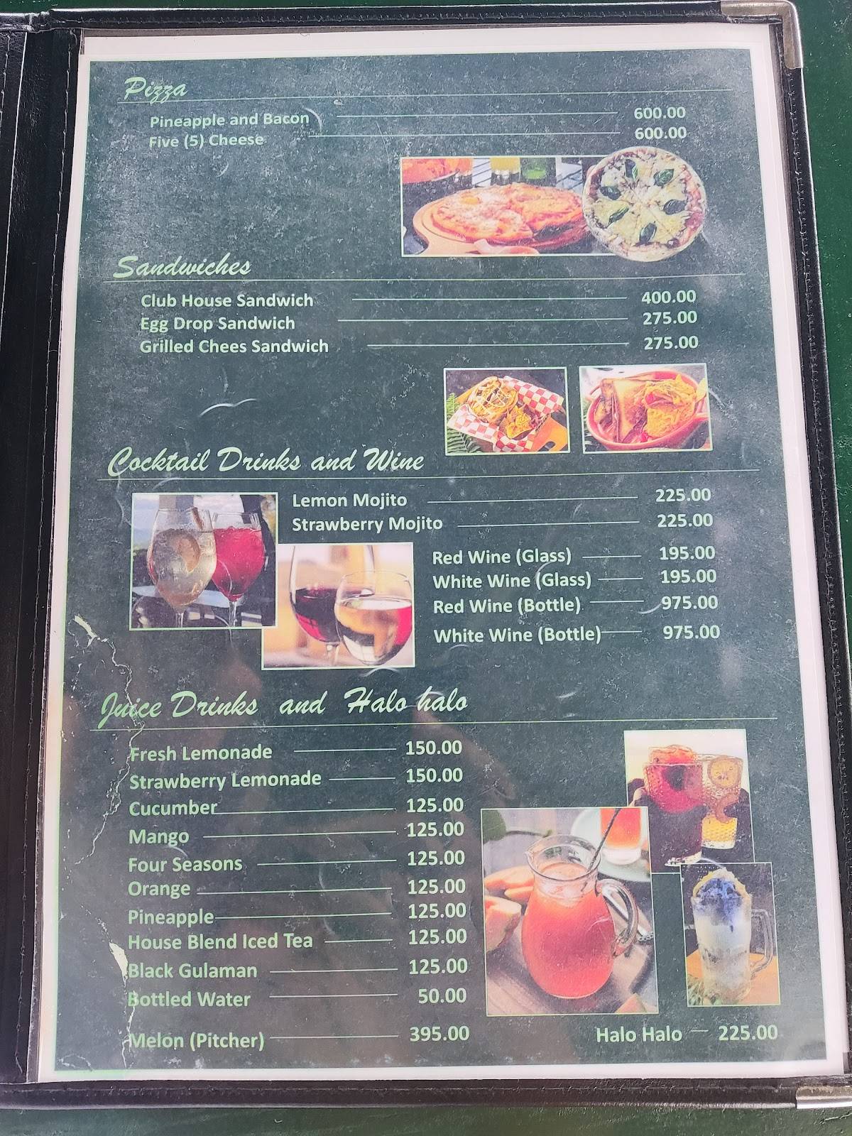 Menu at Cafe Florentine, Antipolo