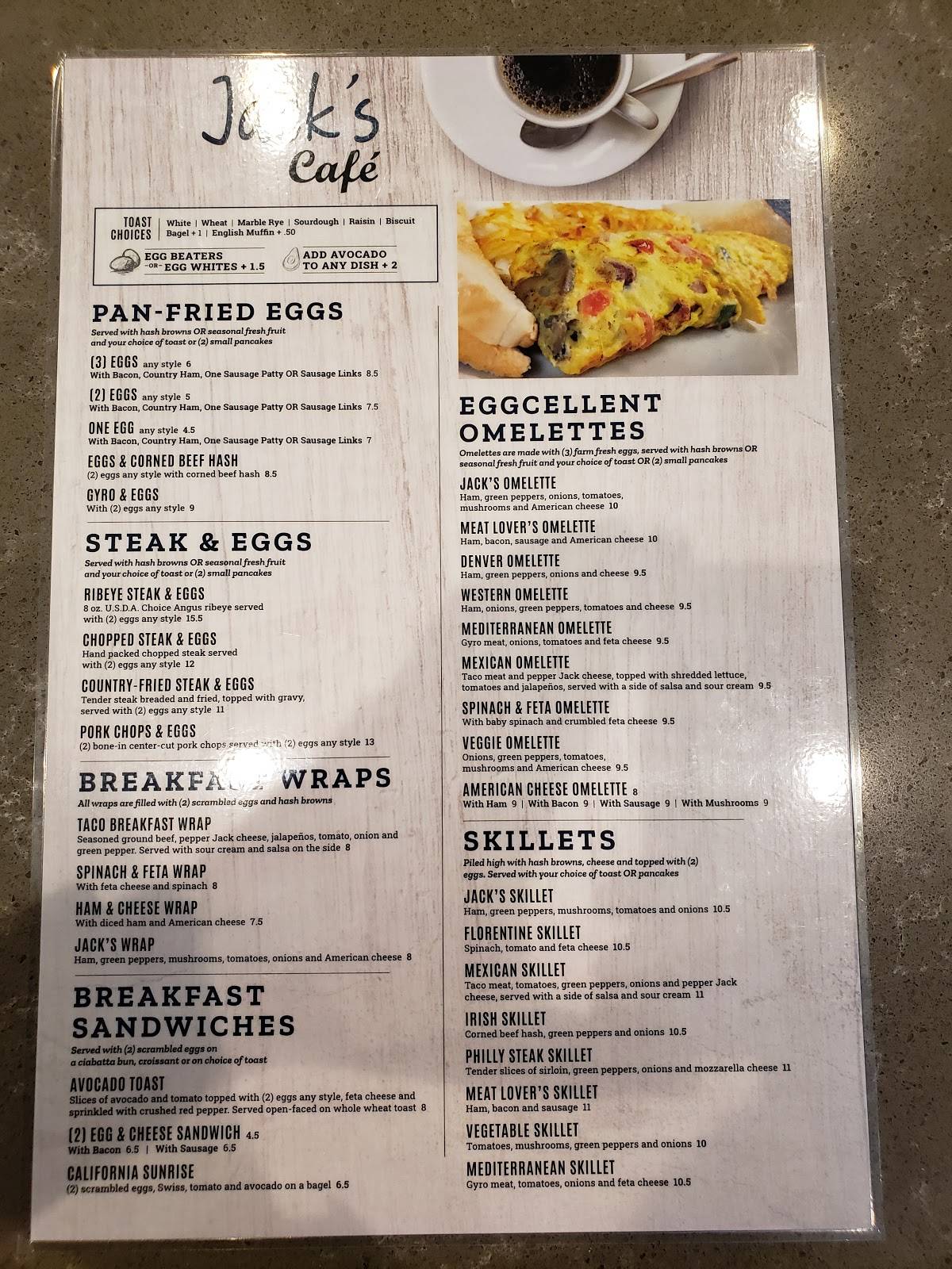 Menu at Jack's Cafe, Tremont, 130 Lake St