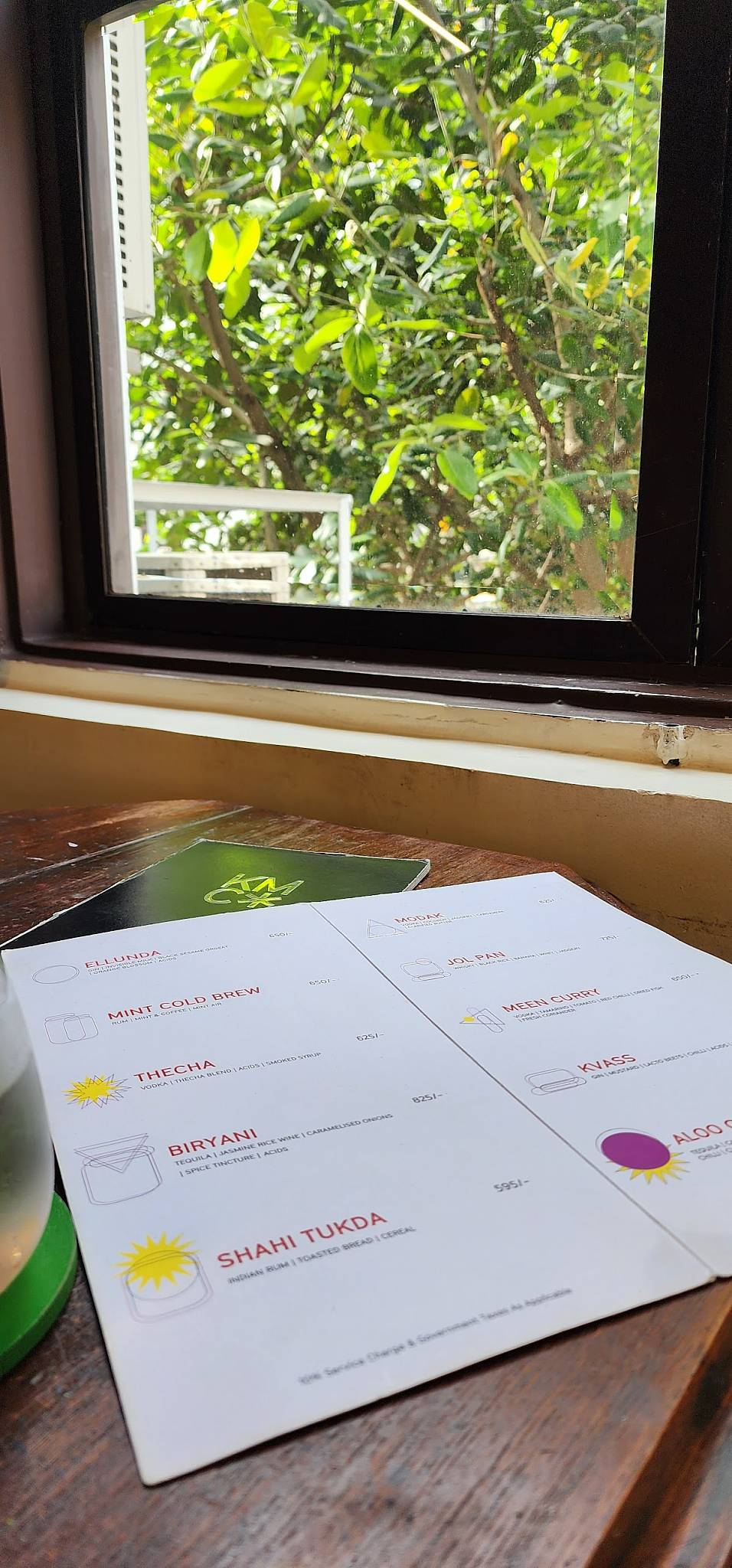 Menu at KMC*, Mumbai