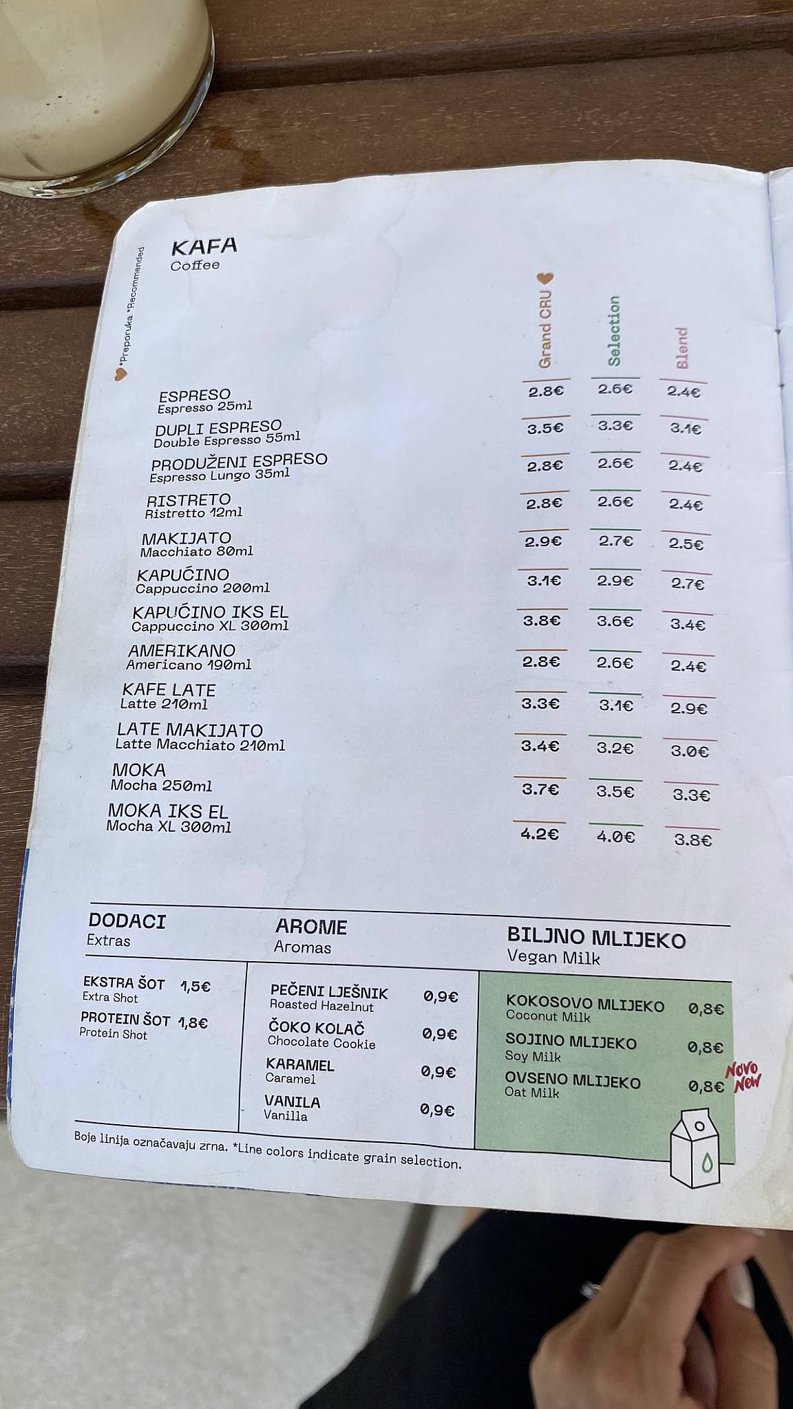 Menu at Kafeterija Porto cafe, Tivat