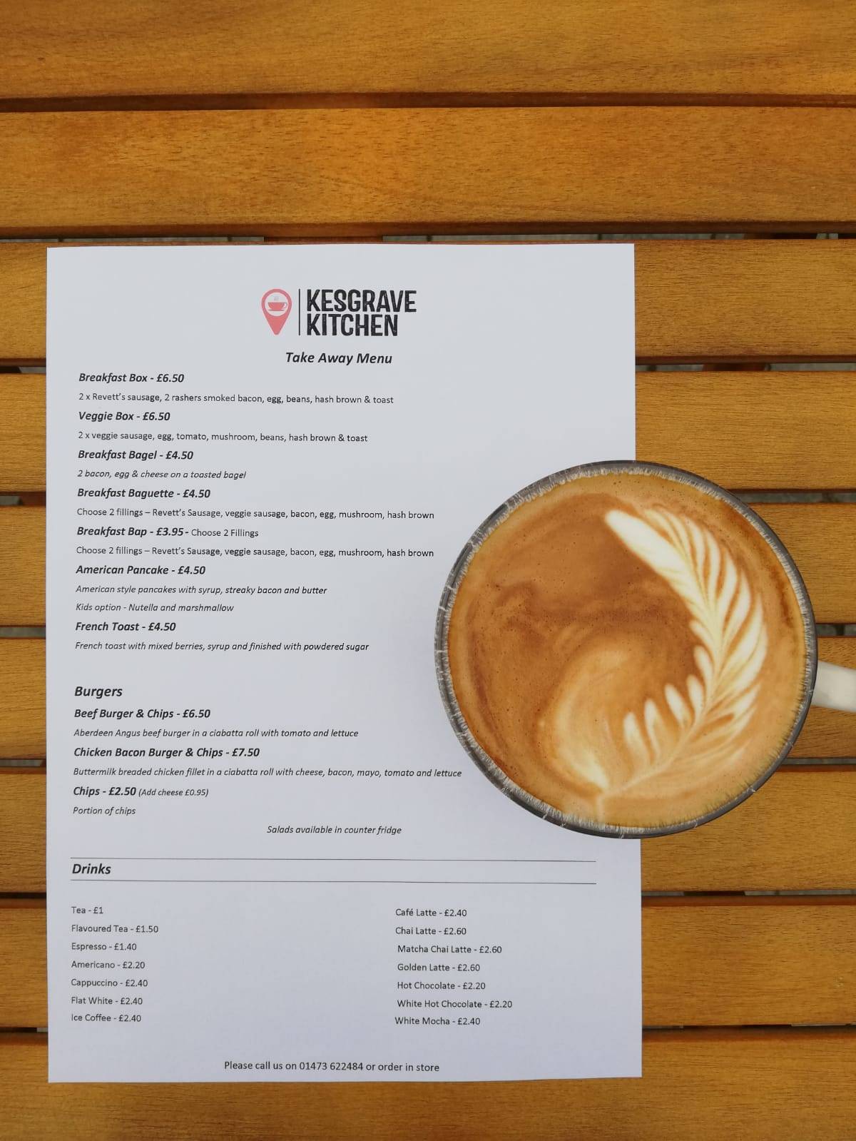 Menu at Kesgrave Kitchen cafe, Ipswich