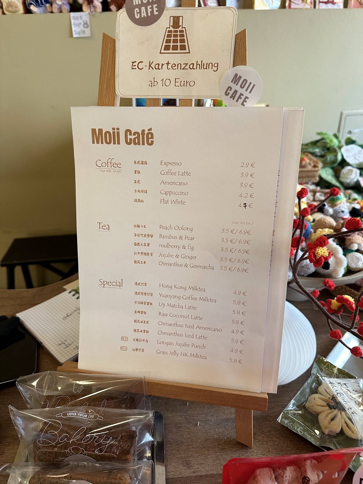 Speisekarte von MOII Cafe, Berlin