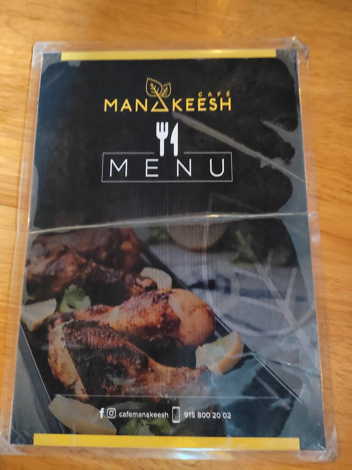 Menu at Cafe Manakeesh, Thalassery