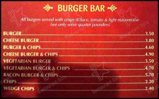 Carta de Cafe Plaka, Londres