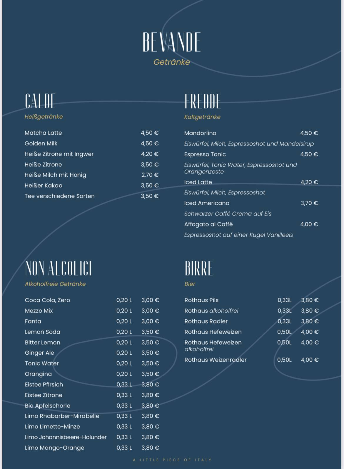 Menu at Café RIVA cafe, Speyer