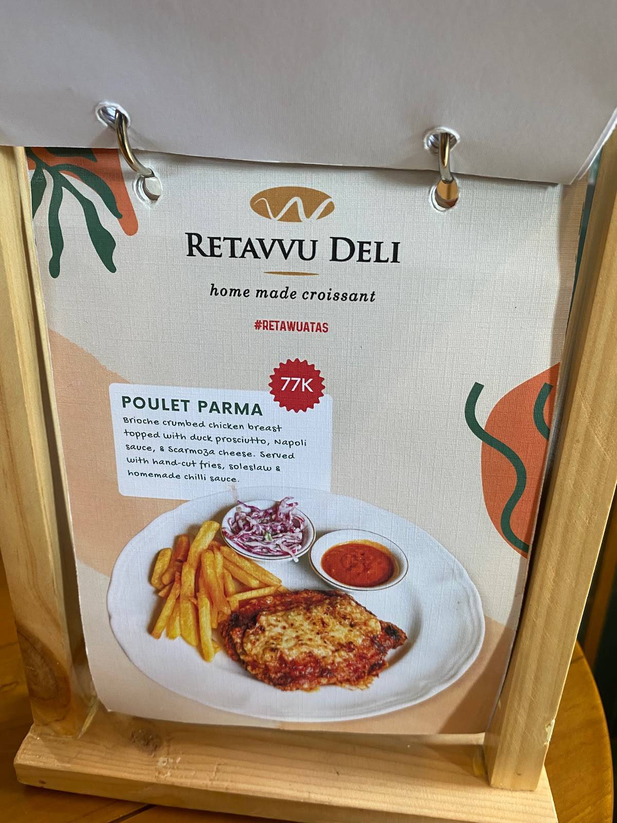 Menu at Retawu Deli cafe, Malang