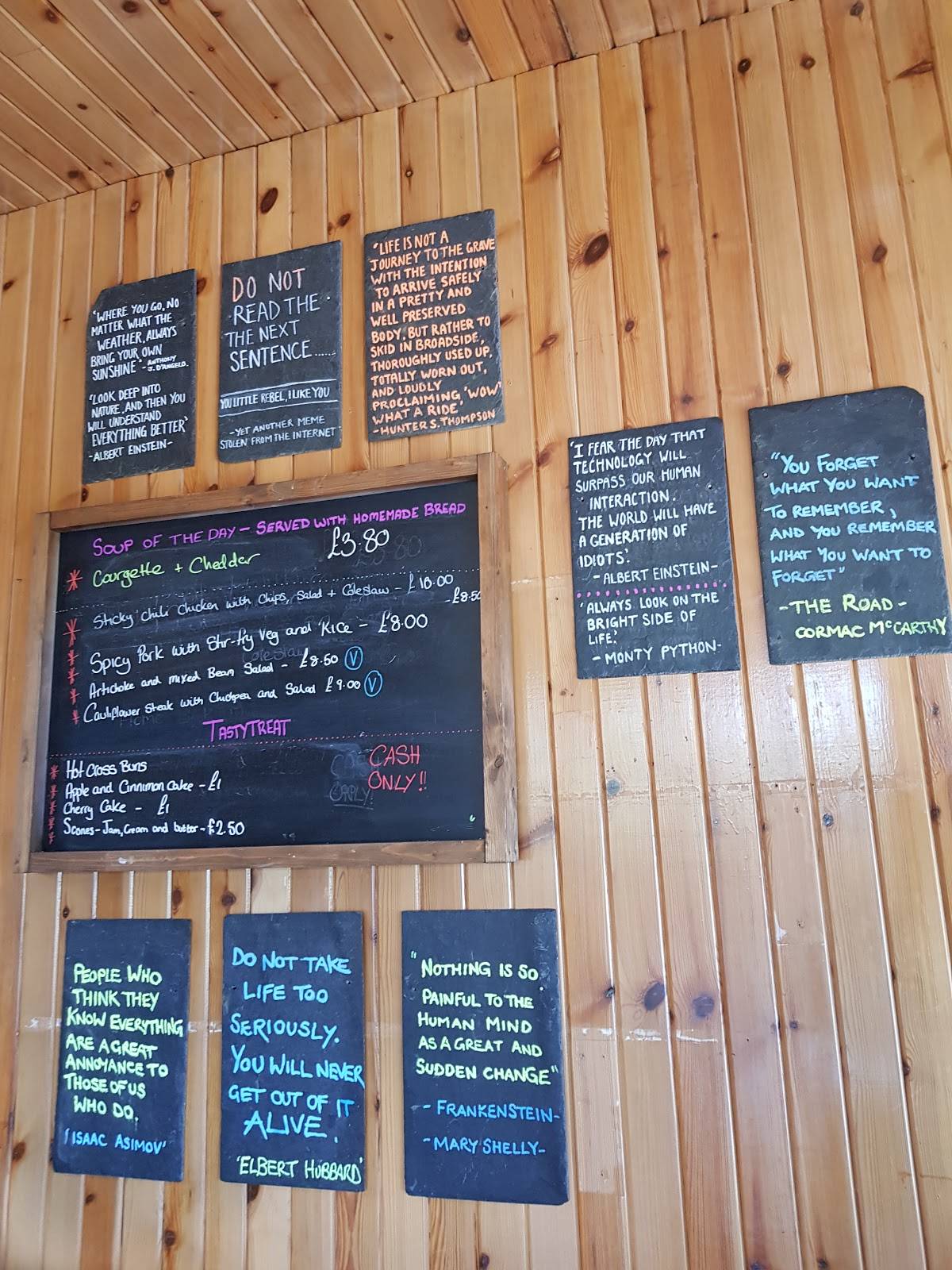Menu at Cafe Rhu, Arisaig