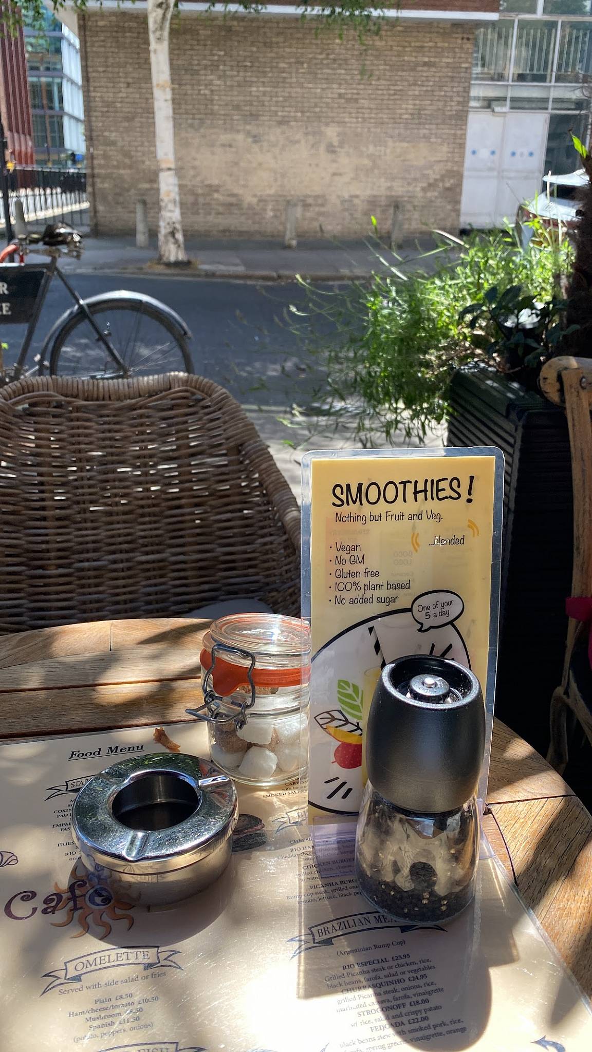 Menu at Cafe Rio, London, 66 Grafton Way