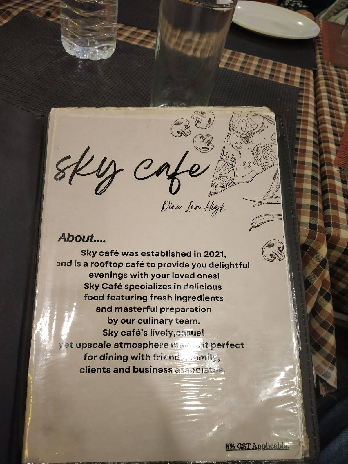 Menu at Sky Cafe, Modinagar