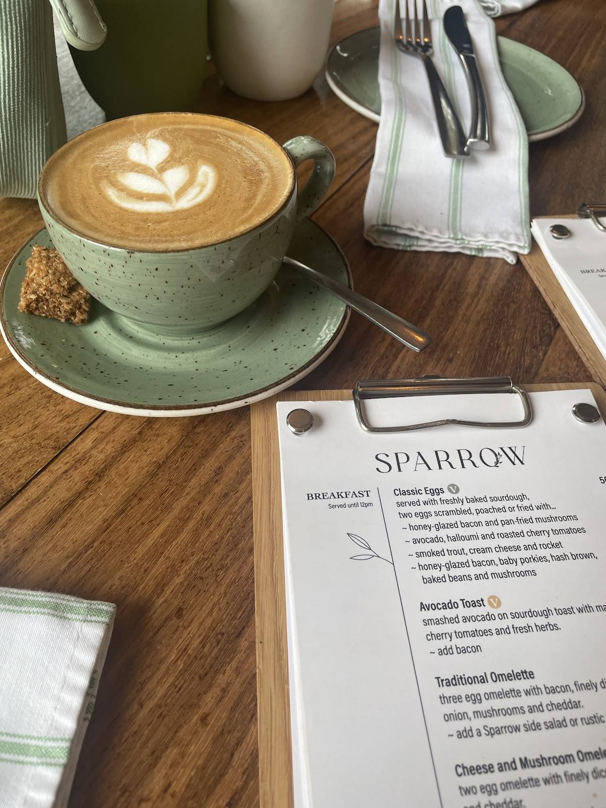 Menu at Café Sparrow restaurant, Outer West Durban