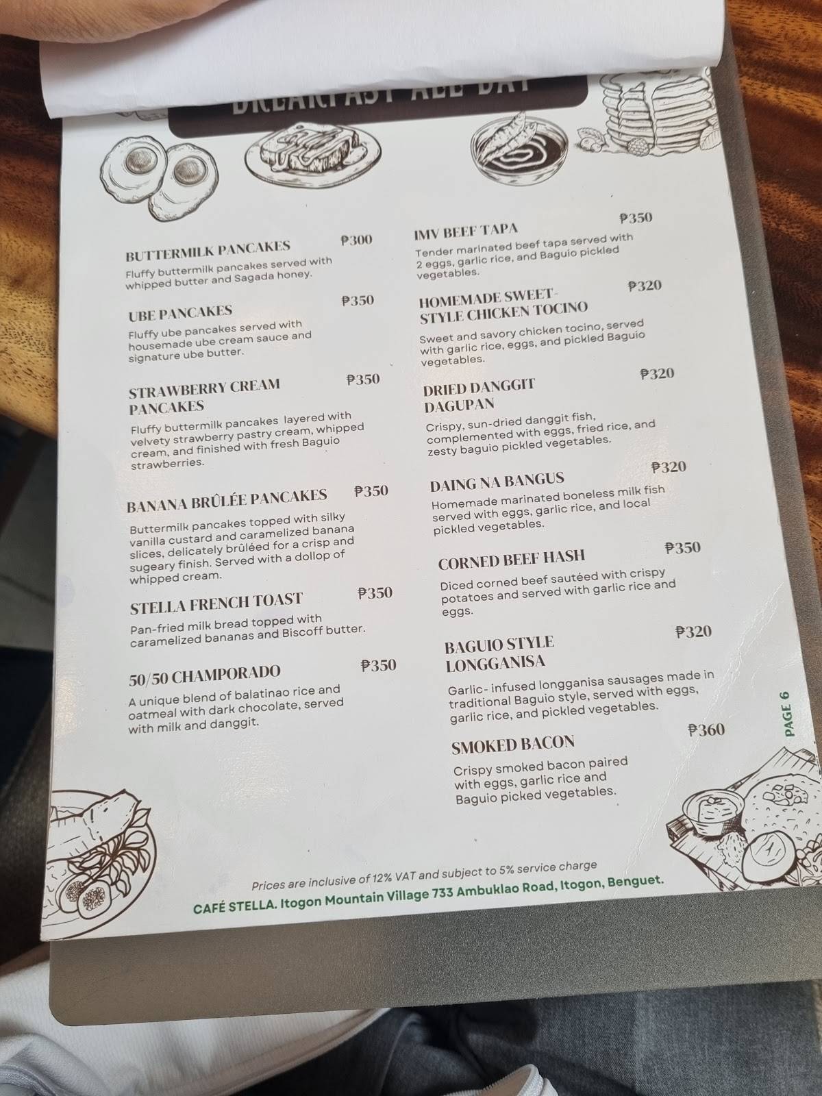 Menu at Cafe Stella Itogon, Itogon