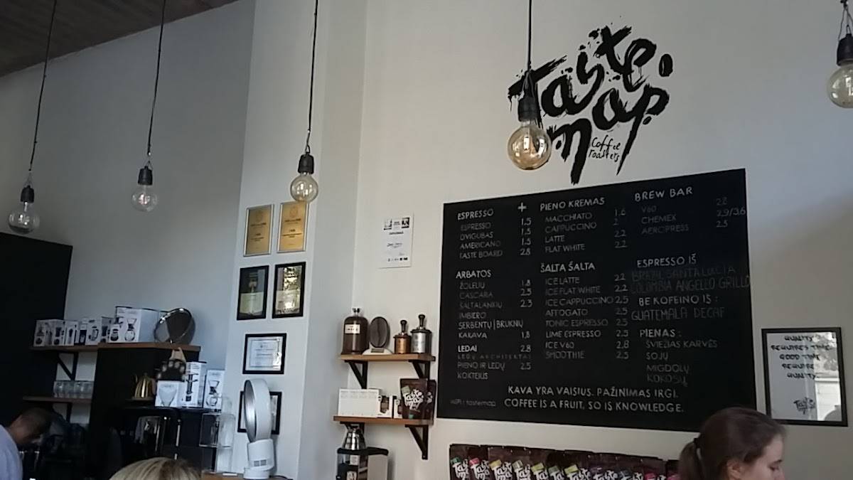 Speisekarte von Taste Map Coffee Roasters cafe, Vilnius, M. K ...