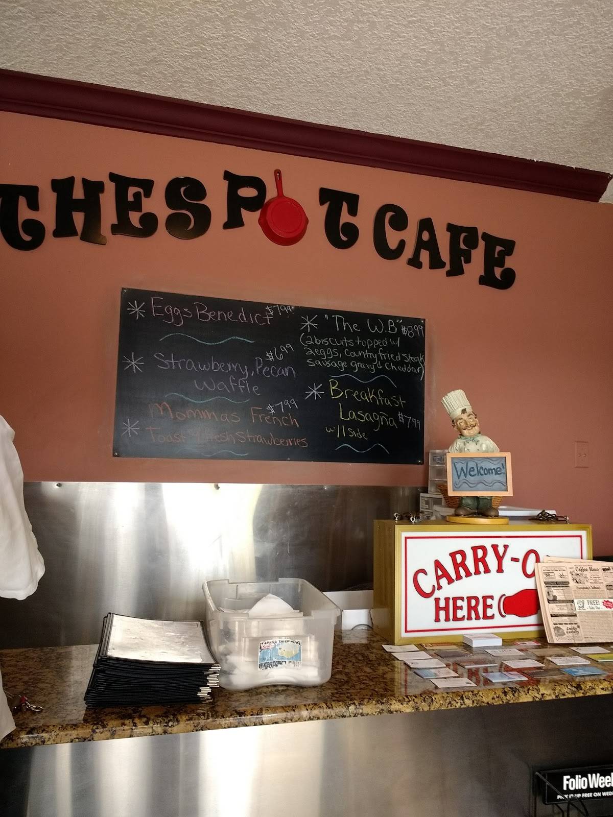 Menu at The Spot Cafe, St. Augustine, US-1