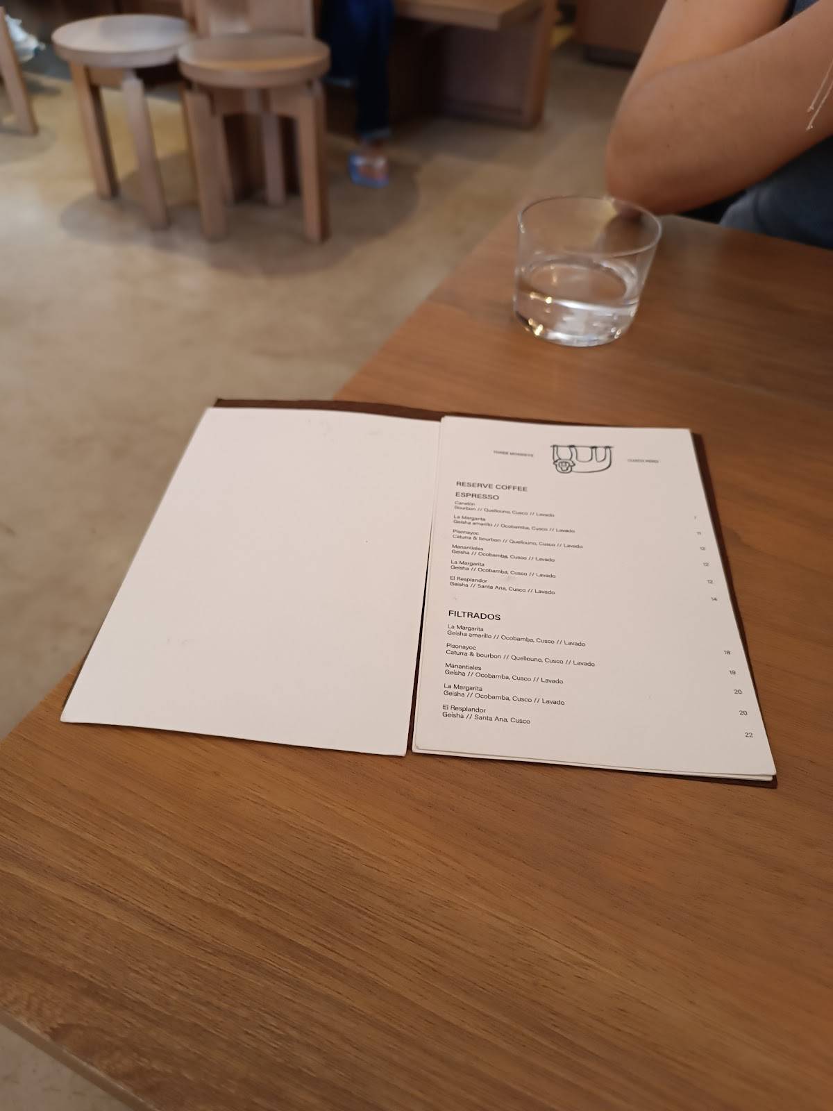 Menu at Three Monkeys Coffee Cusco cafe, Cusco