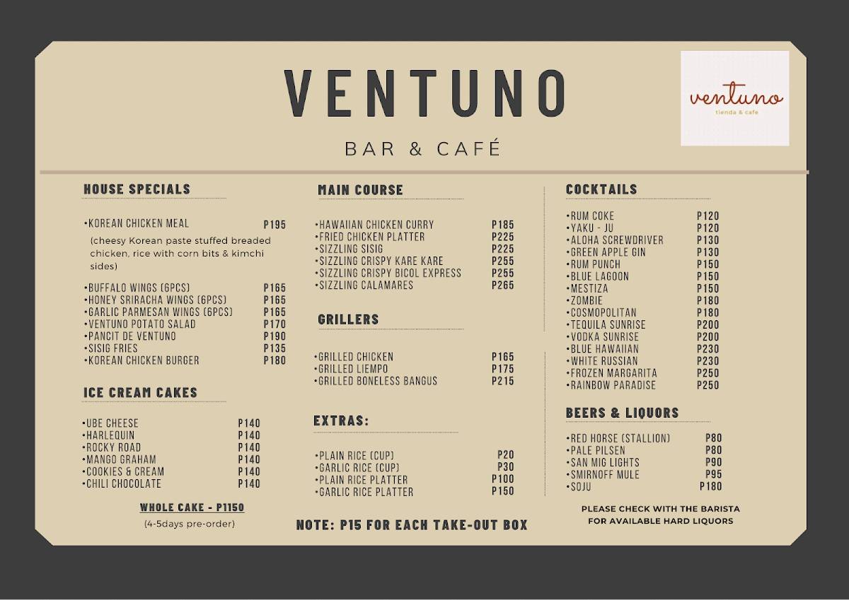 Menu at Ventuno Bar & Cafe Pavia Branch, Pavia