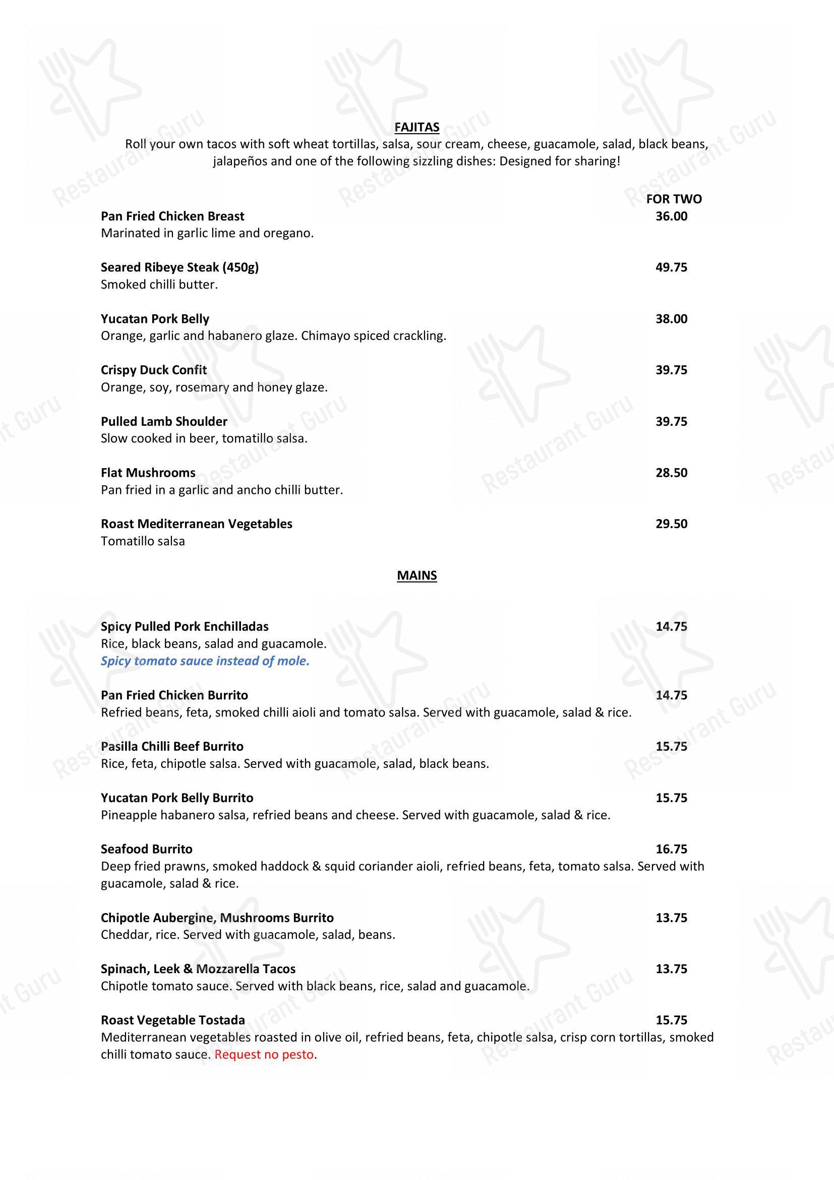 Menu at Café des Amis restaurant, Canterbury
